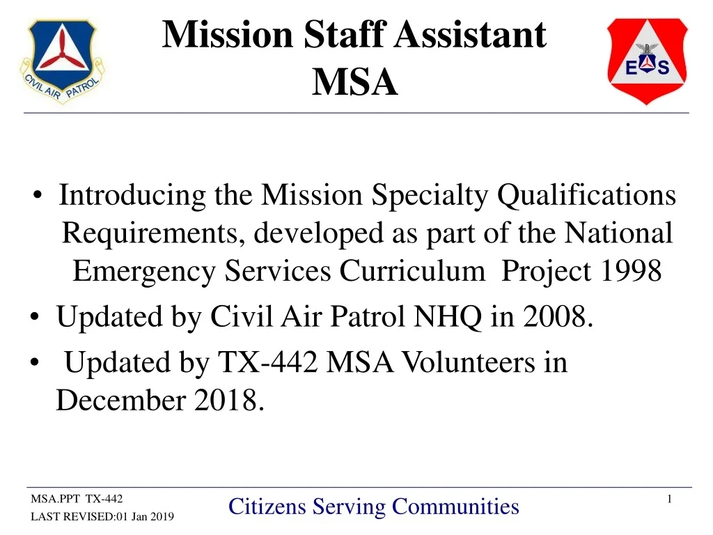 PPT - Mission Staff Assistant MSA PowerPoint Presentation, free ...