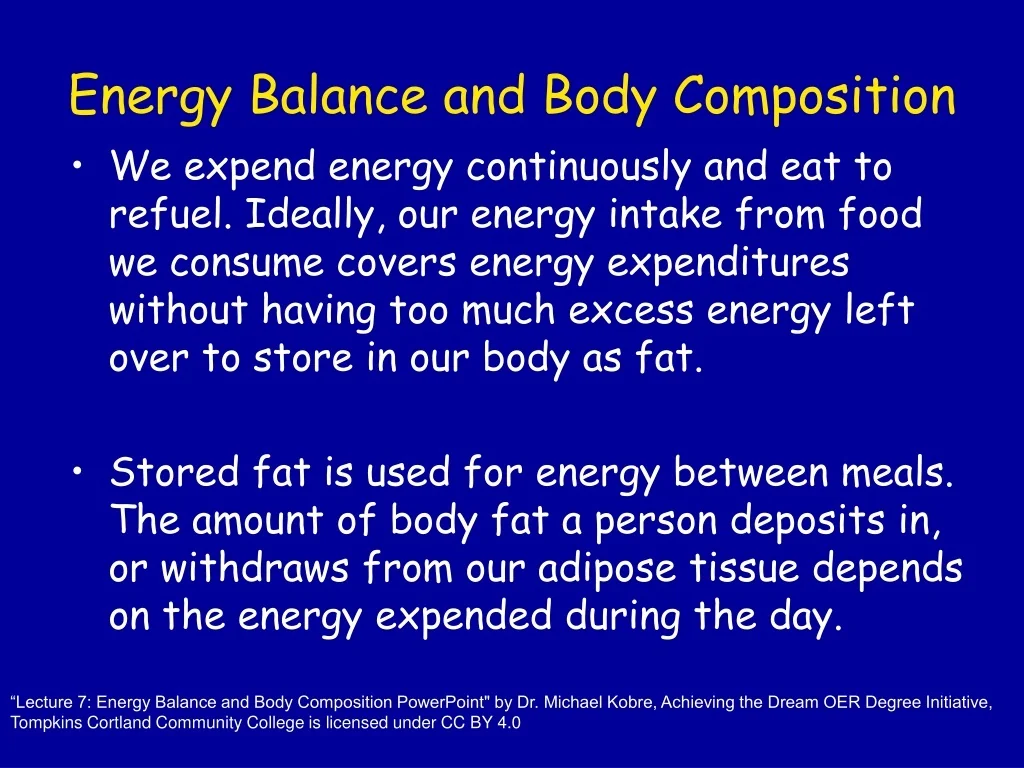 PPT - Energy Balance and Body Composition PowerPoint Presentation, free ...