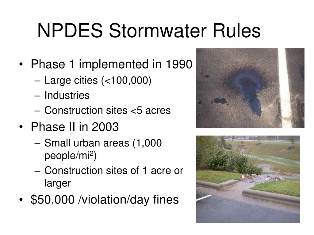 PPT - Stormwater Management Regulations in Urban Areas PowerPoint ...