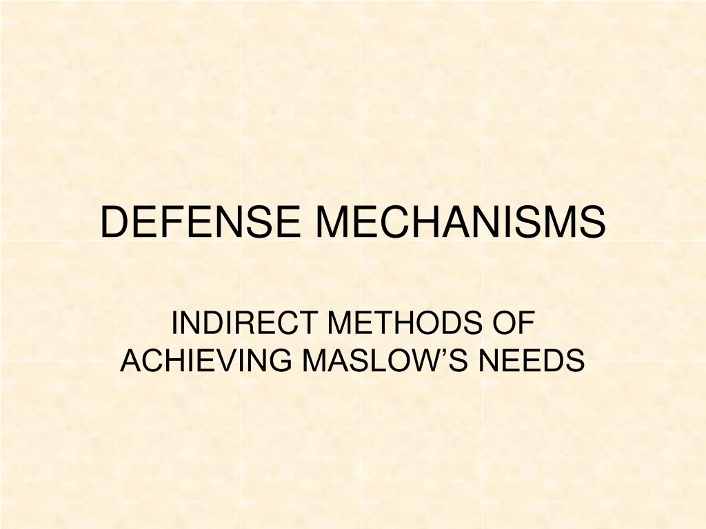 PPT - Defense Mechanisms: A Psychological Insight PowerPoint ...