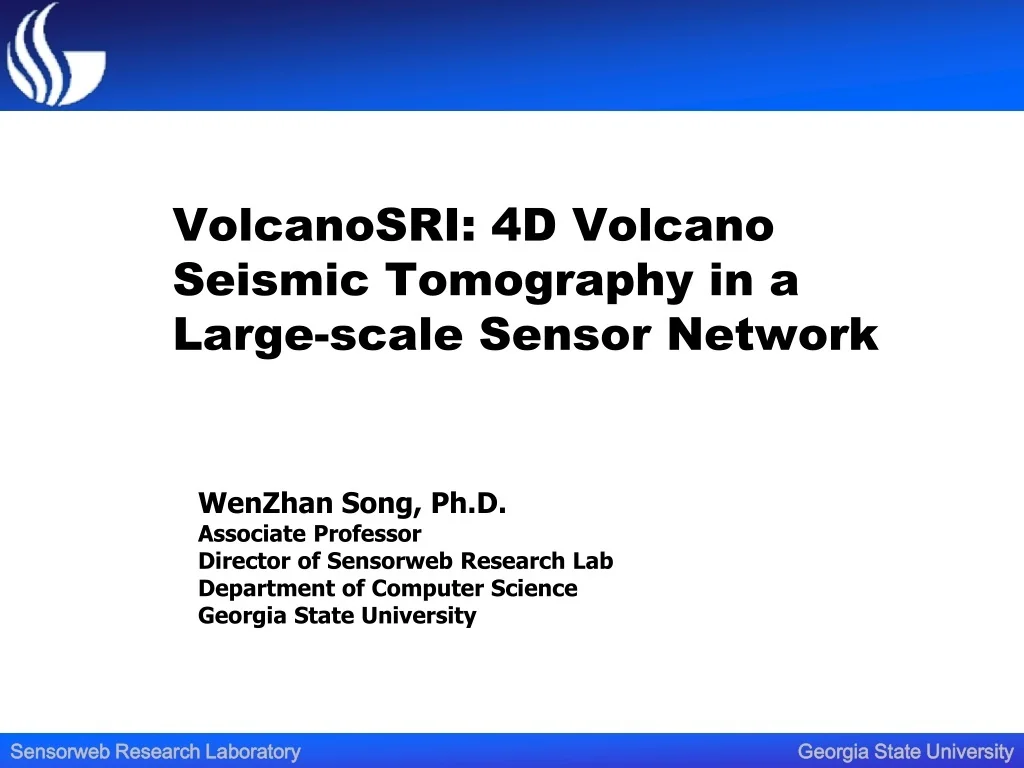 PPT - VolcanoSRI: 4D Volcano Seismic Tomography in Large Sensor Network ...