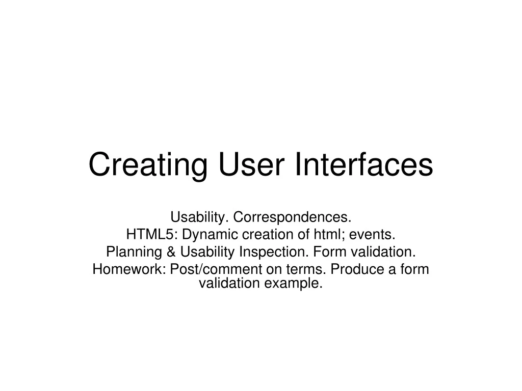 PPT - Creating User Interfaces PowerPoint Presentation, free download ...