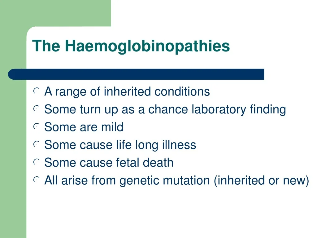 PPT - Haemoglobinopathies: Types & Impact on Health PowerPoint ...