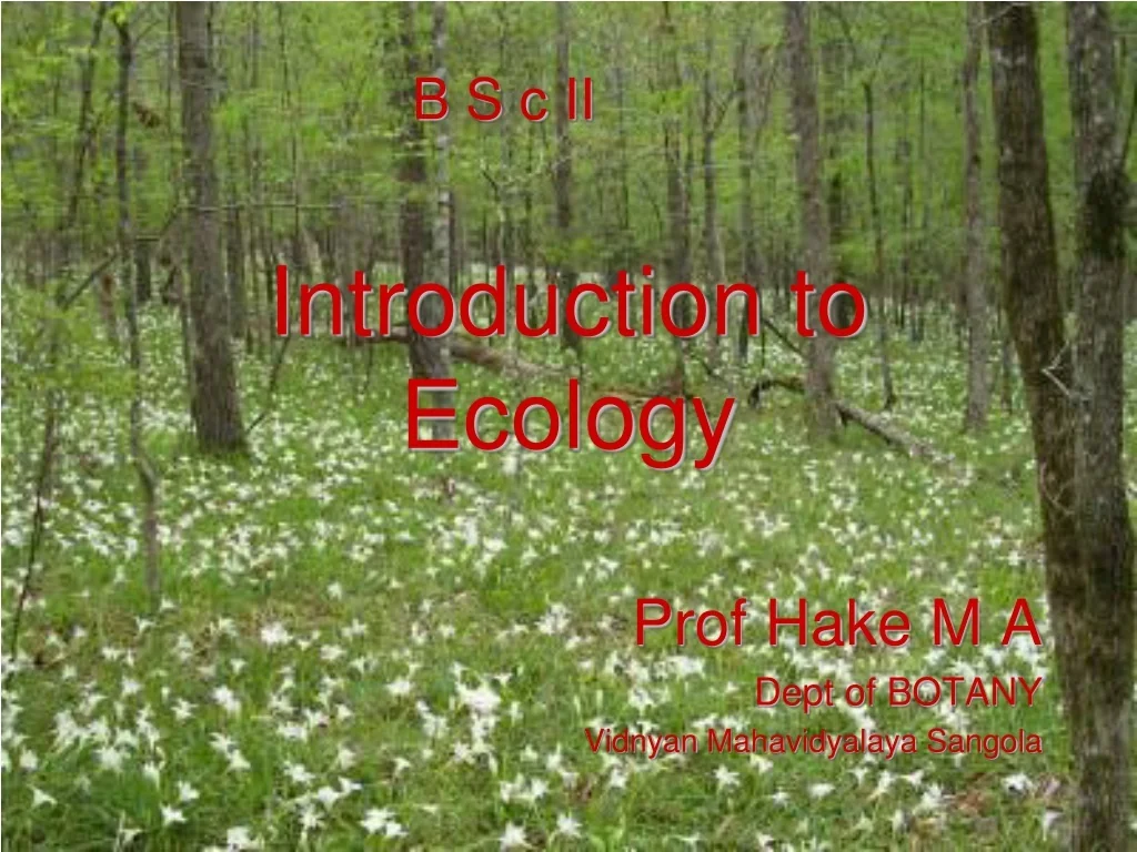 PPT - Introduction to Ecology PowerPoint Presentation, free download ...