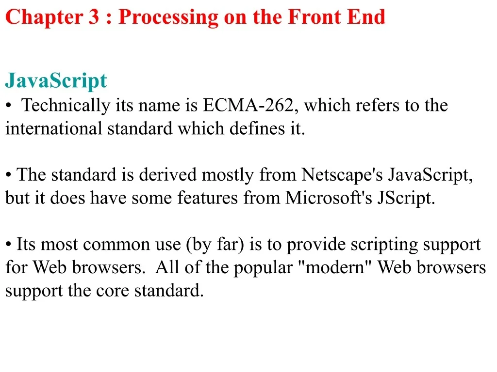 PPT - Chapter 3 : Processing on the Front End PowerPoint Presentation ...