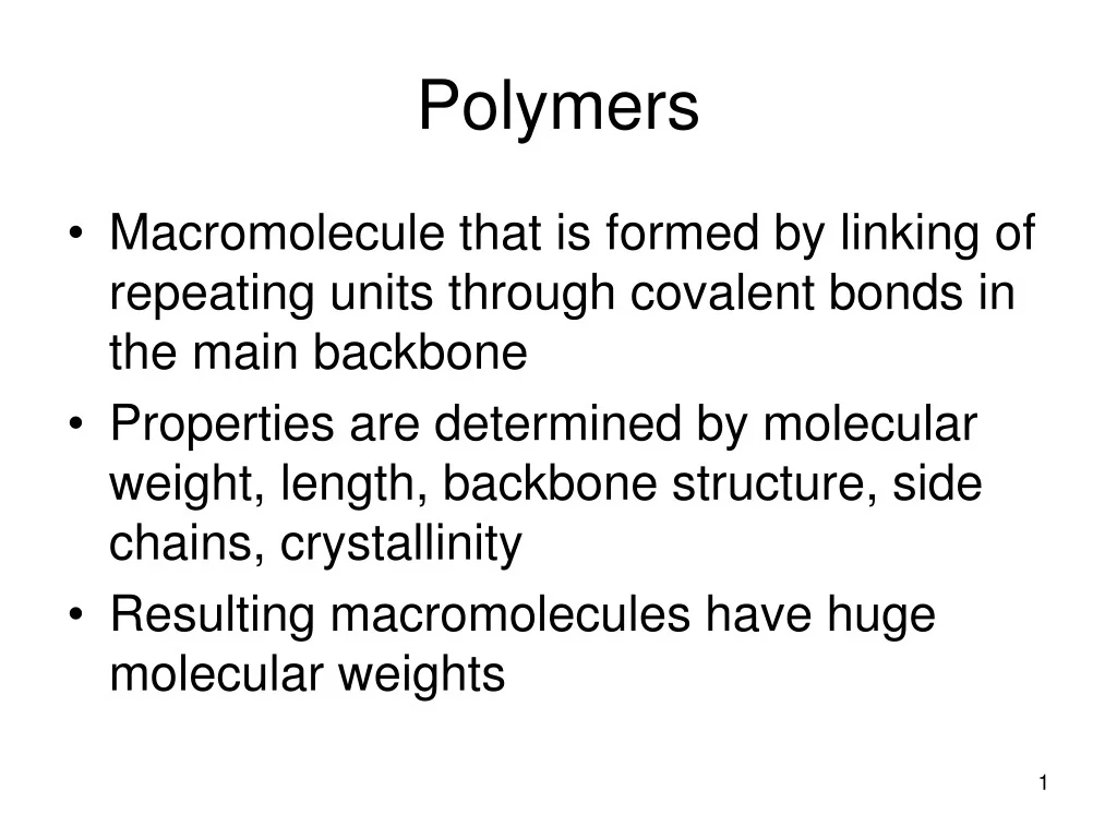 PPT - Polymers PowerPoint Presentation, free download - ID:9308980