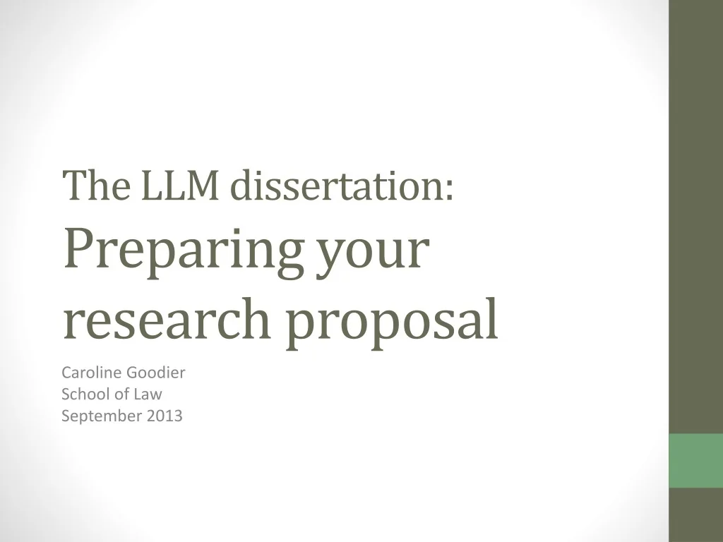 PPT - The LLM dissertation: Preparing your research proposal PowerPoint ...