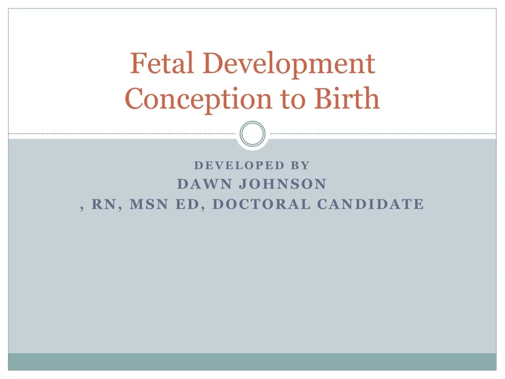PPT - Fetal Development Conception to Birth PowerPoint Presentation ...