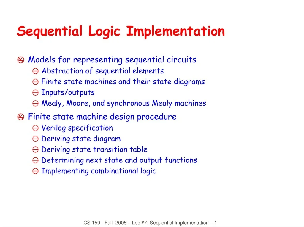 PPT - Sequential Logic Implementation PowerPoint Presentation, free download - ID:9311840