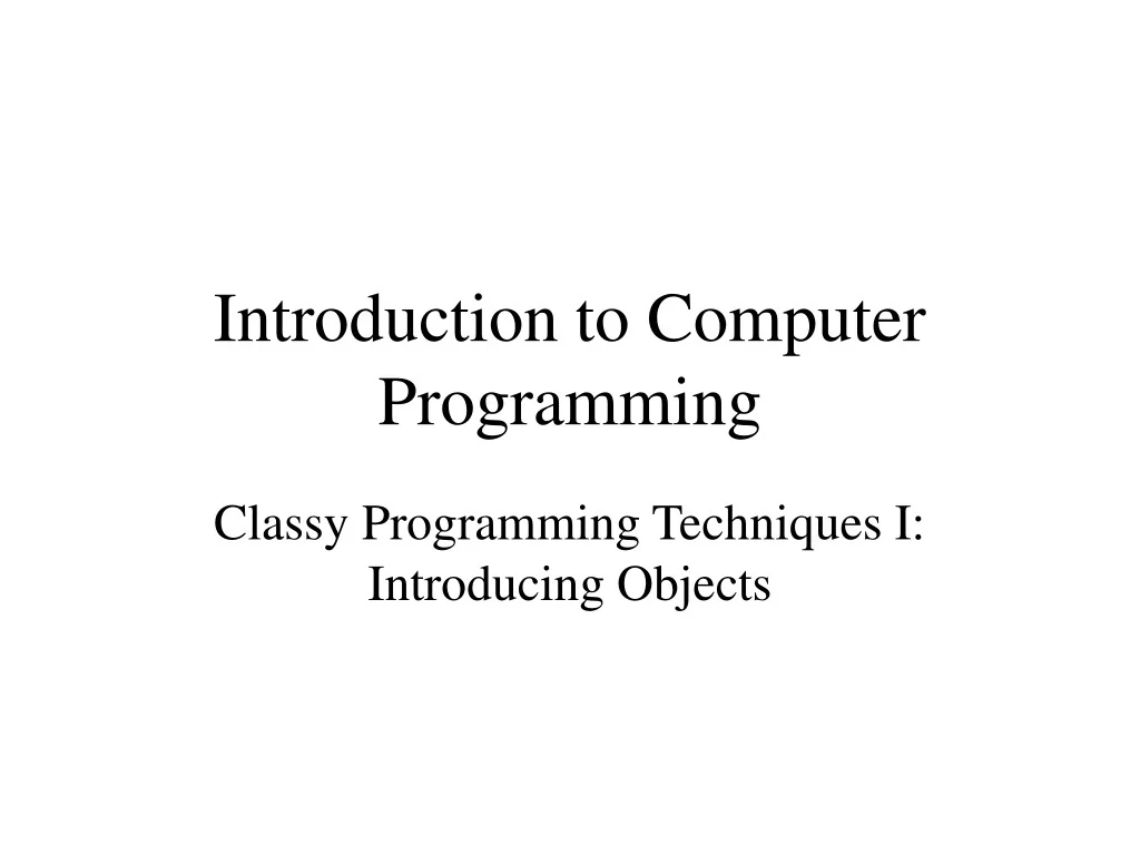 PPT - Introduction to Computer Programming PowerPoint Presentation ...