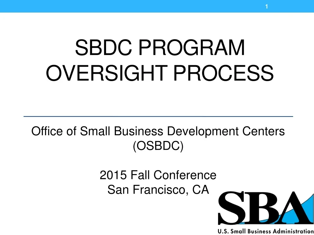 PPT - SBDC Program Oversight Process PowerPoint Presentation, free ...