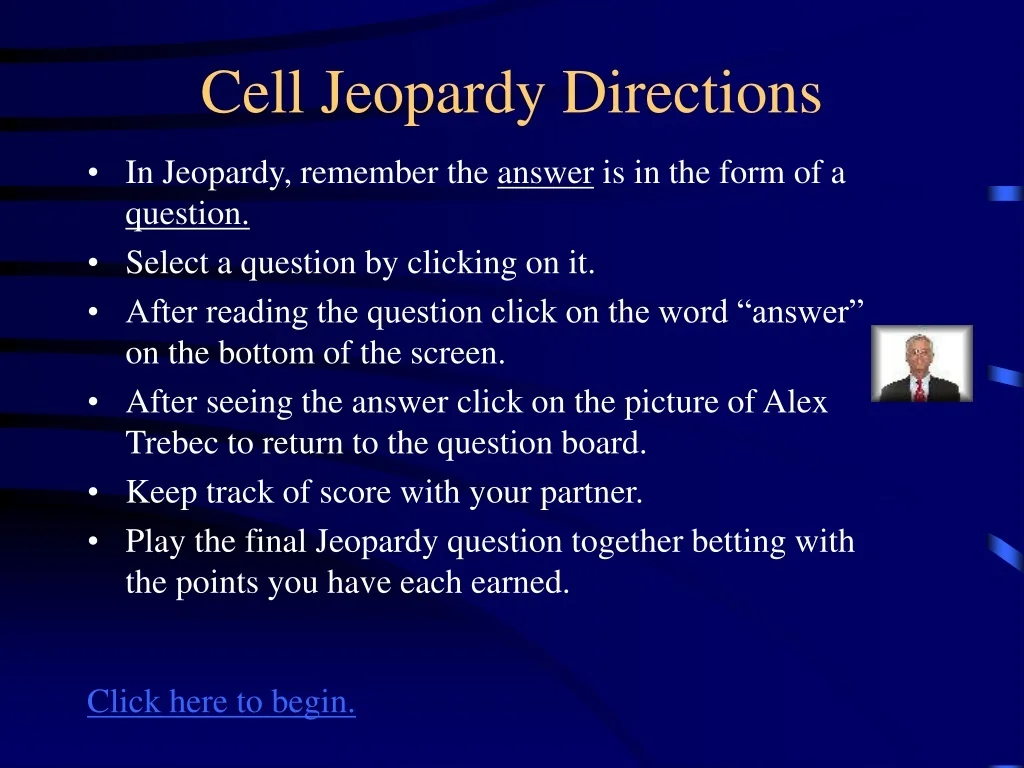 PPT - Cell Jeopardy Directions PowerPoint Presentation, free download ...