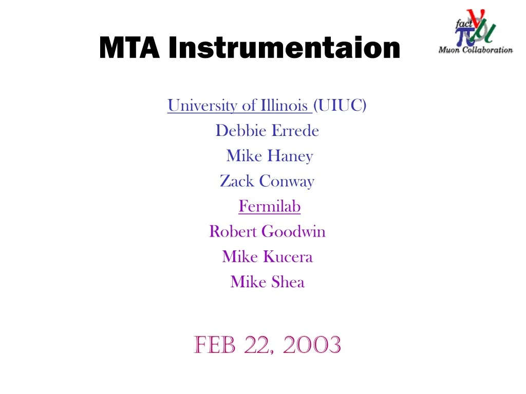 PPT - MTA Instrumentaion PowerPoint Presentation, free download - ID ...