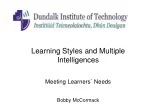 PPT - Learning Styles and Multiple Intelligences PowerPoint ...