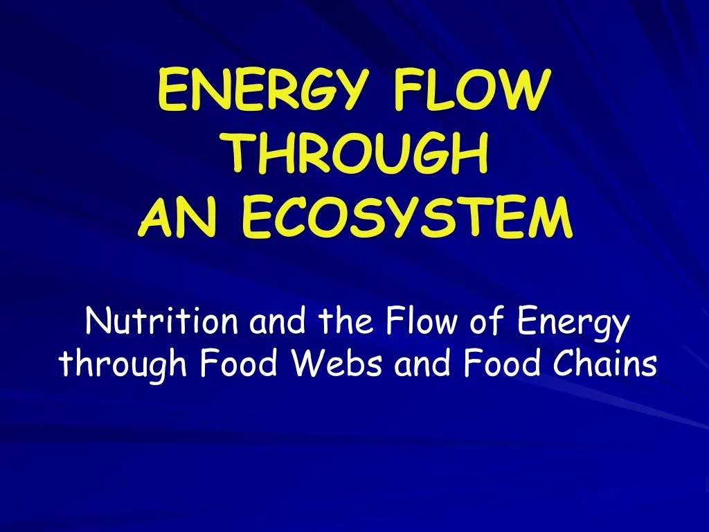 PPT - ENERGY FLOW THROUGH AN ECOSYSTEM PowerPoint Presentation, free ...
