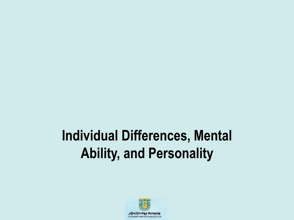 PPT - Managing Individual Differences in the Workplace PowerPoint ...