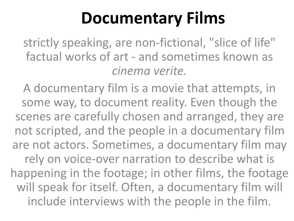 PPT - Evolution of Documentary Films: From Realities to Reel Tales ...