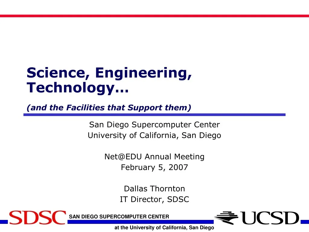 PPT - Science, Engineering, Technology… (and the Facilities that ...