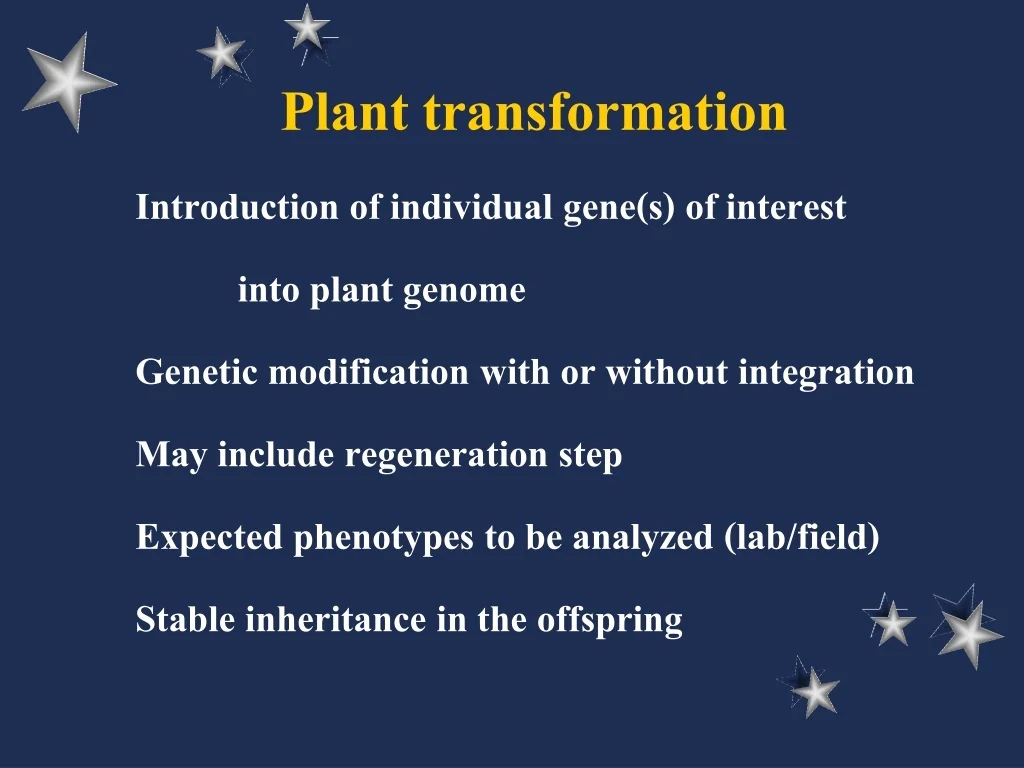PPT - Plant Transformation: Methods and Applications PowerPoint ...