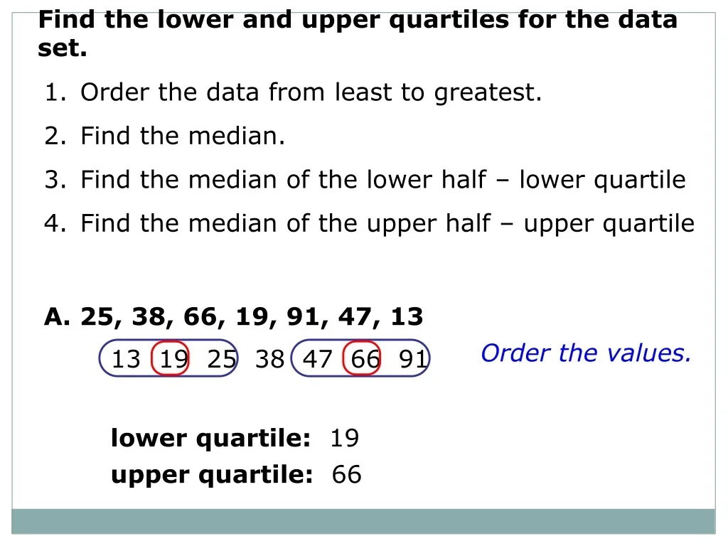 PPT - Find the lower and upper quartiles for the data set. PowerPoint ...
