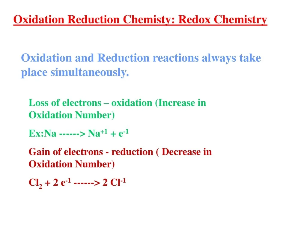 PPT - Redox Chemistry: Principles and Applications PowerPoint ...