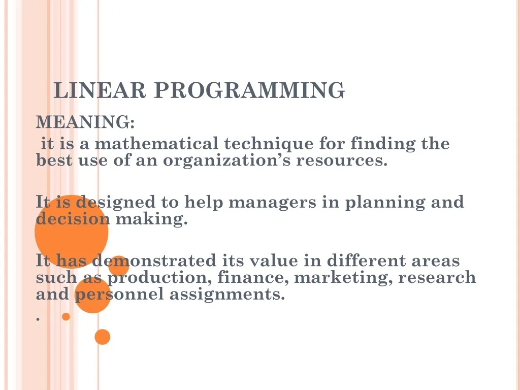 PPT - LINEAR PROGRAMMING PowerPoint Presentation, free download - ID ...