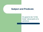 PPT - Subject and Predicate PowerPoint Presentation, free download - ID ...