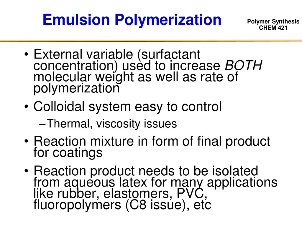 PPT - Emulsion Polymerization PowerPoint Presentation, free download ...