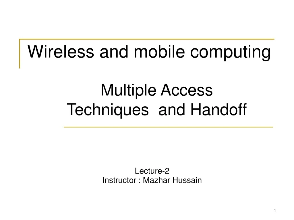 PPT - Wireless and mobile computing PowerPoint Presentation, free ...