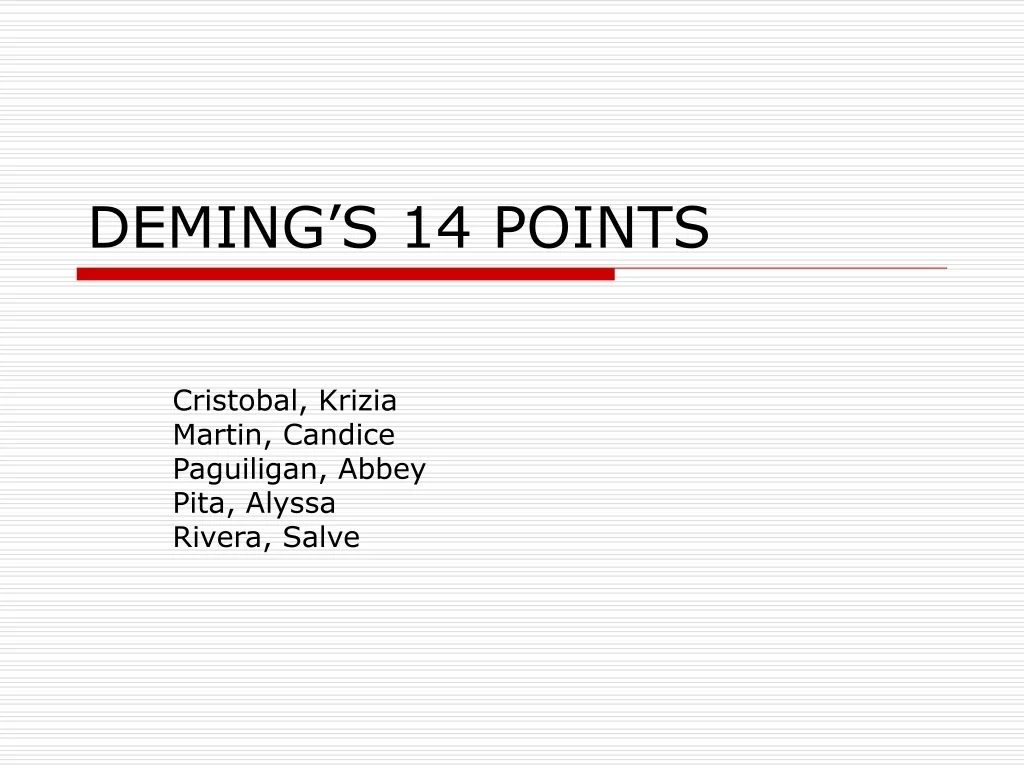 PPT - DEMING’S 14 POINTS PowerPoint Presentation, free download - ID ...