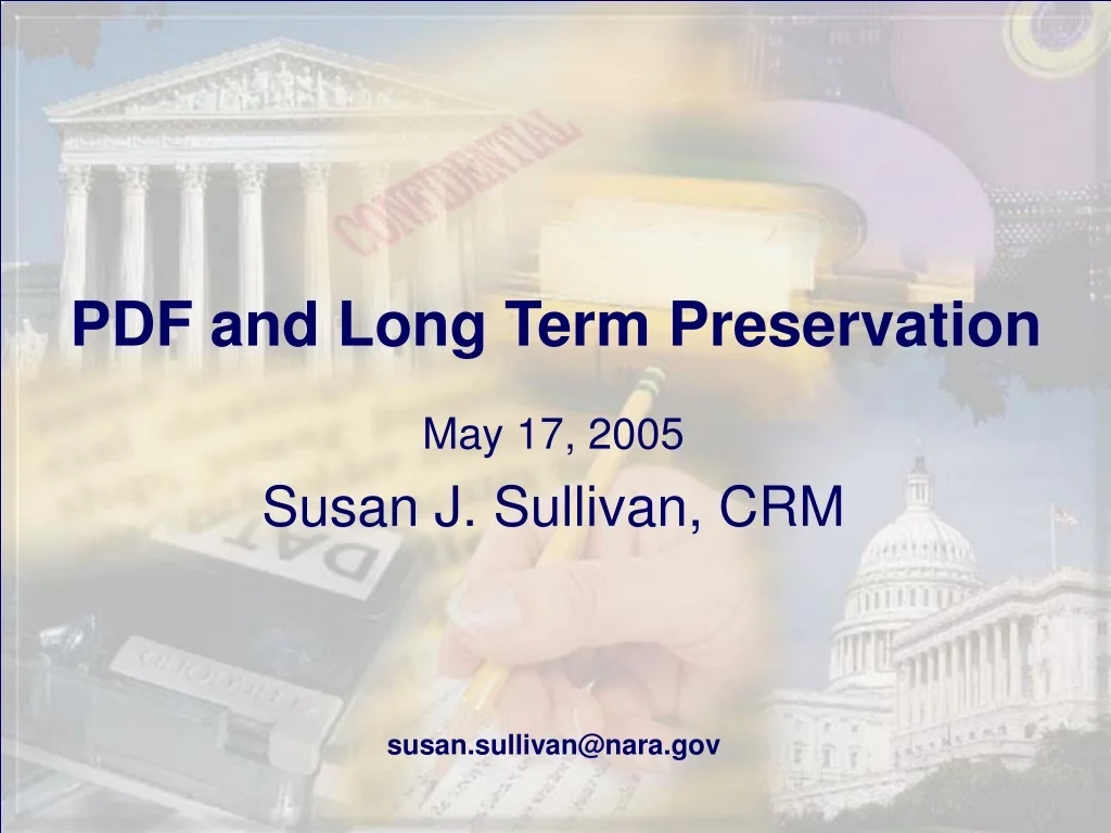 PPT - PDF and Long Term Preservation PowerPoint Presentation, free ...