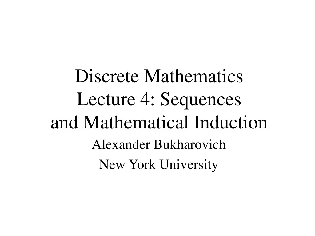 PPT - Master Discrete Mathematics: Sequences & Induction PowerPoint ...