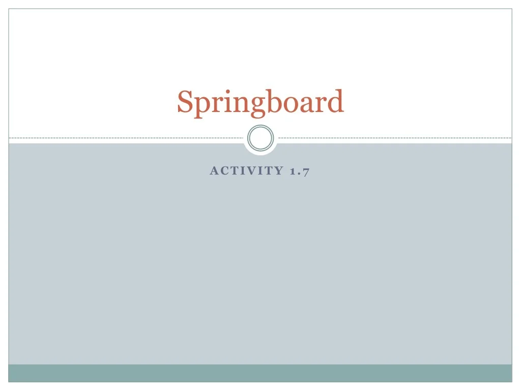 PPT - Springboard PowerPoint Presentation, free download - ID:9343181