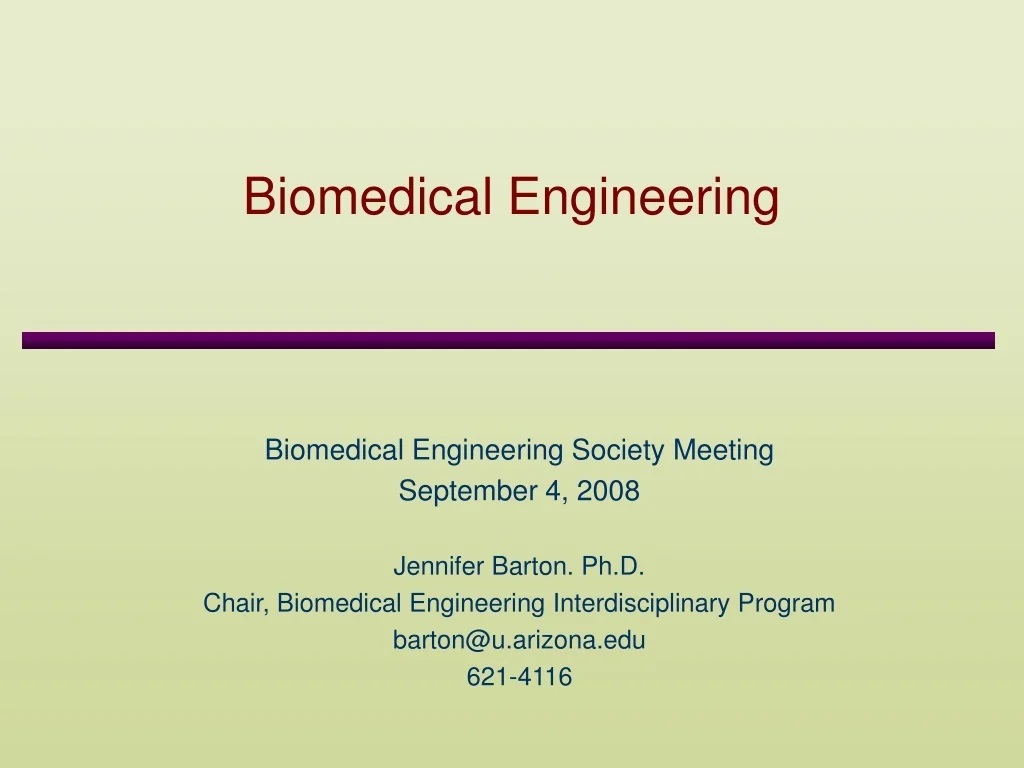 PPT - Advancing Health Through Biomedical Engineering: Opportunities ...