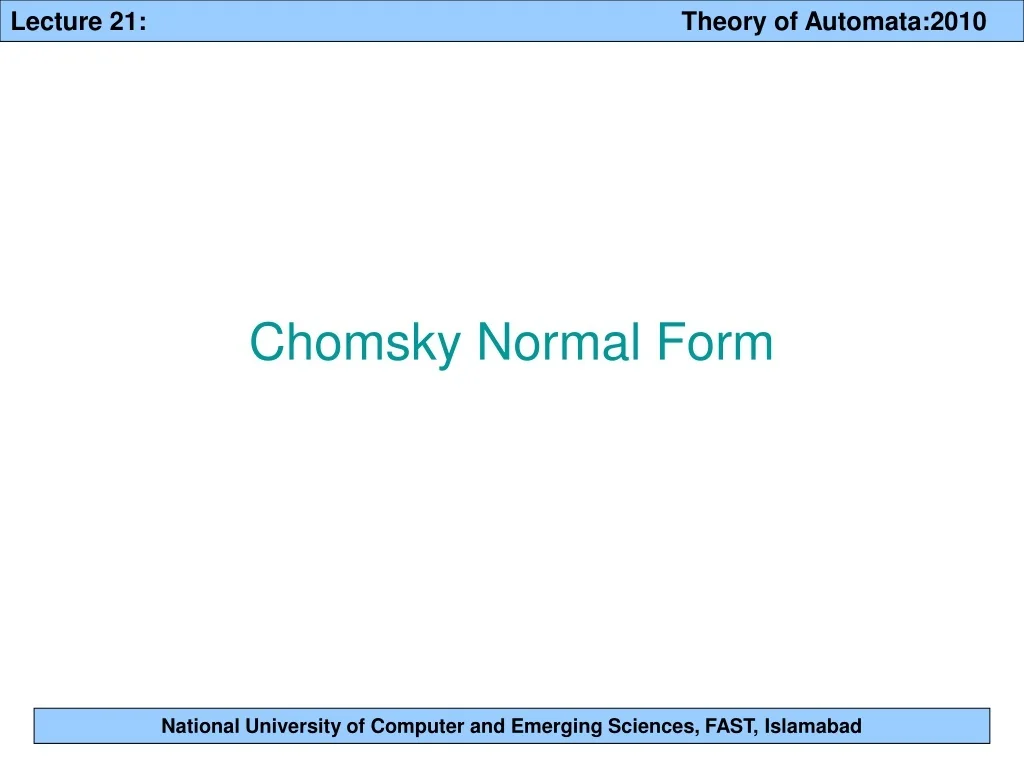 PPT - Chomsky Normal Form PowerPoint Presentation, free download - ID ...