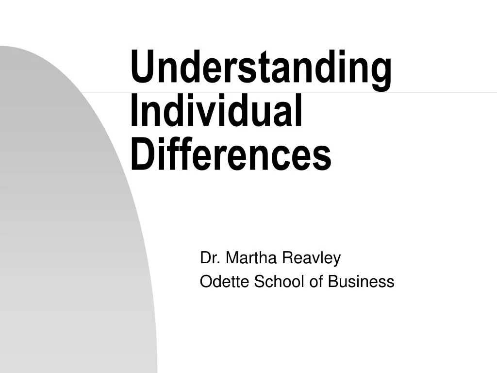PPT - Understanding Individual Differences PowerPoint Presentation ...