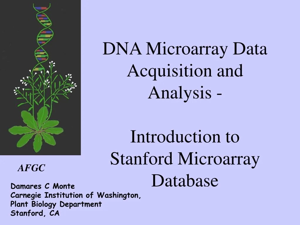 PPT - Microarray Data Acquisition & Analysis: Stanford Microarray ...