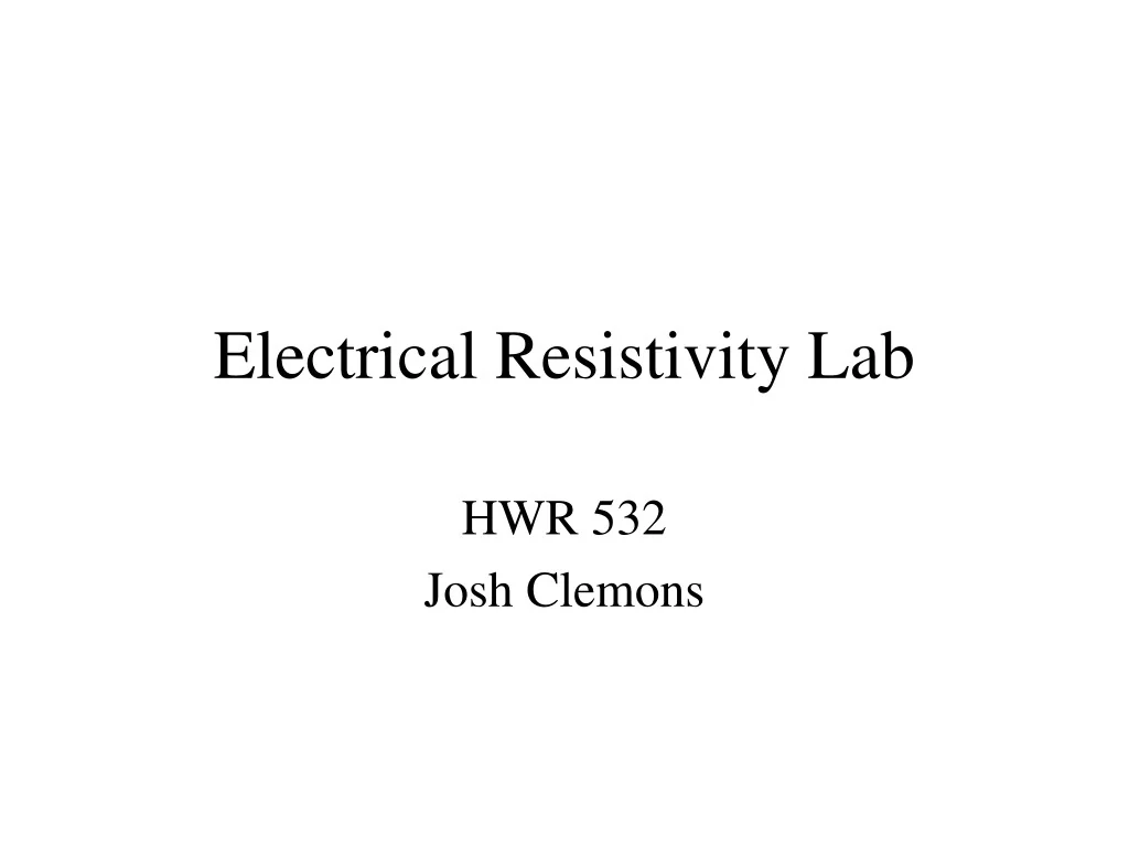 PPT - Electrical Resistivity Lab Analysis with Model 41 PowerPoint ...