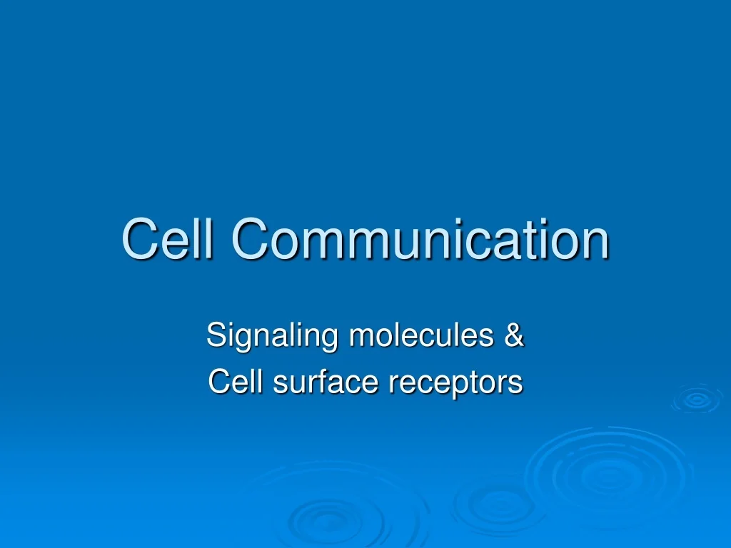 PPT - Cell Communication PowerPoint Presentation, free download - ID ...