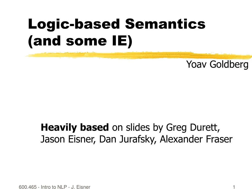 PPT - Logic-based Semantics and Information Extraction PowerPoint ...