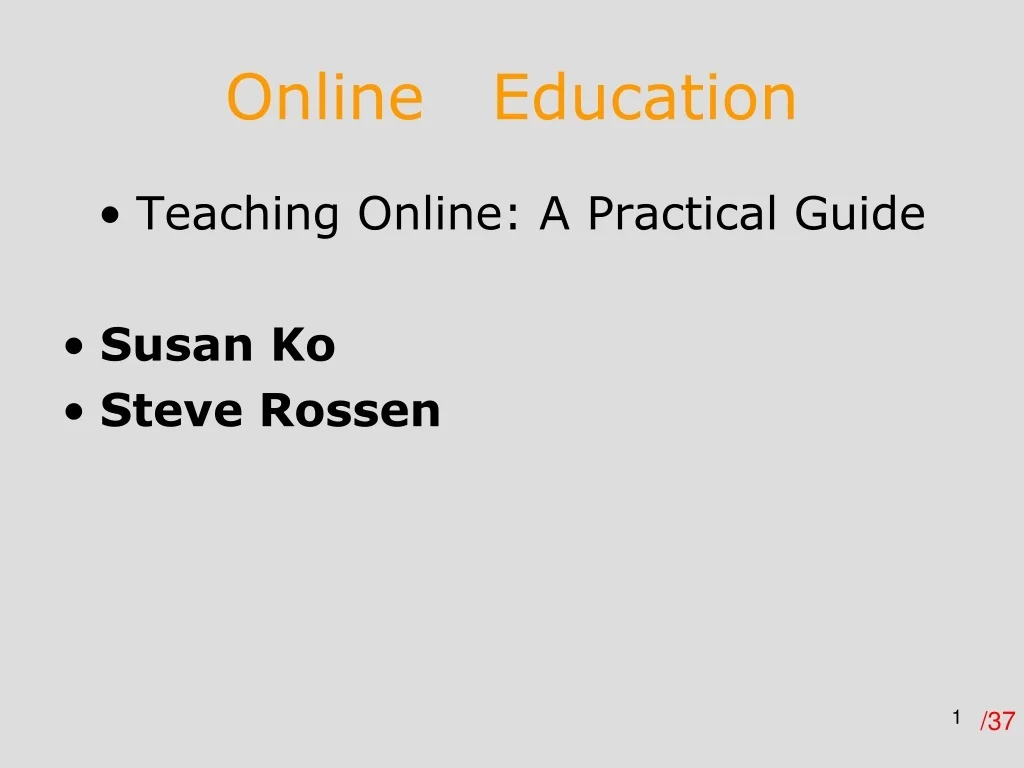 PPT - Online Education PowerPoint Presentation, free download - ID:9351024
