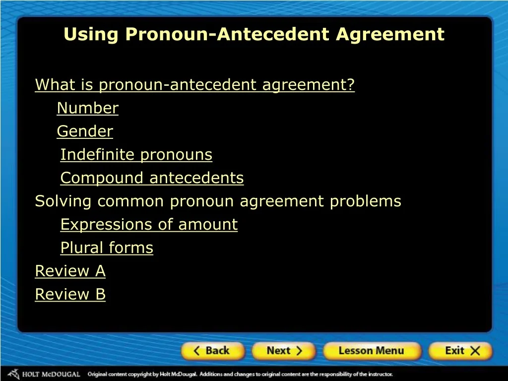 PPT - Using Pronoun-Antecedent Agreement PowerPoint Presentation, free ...