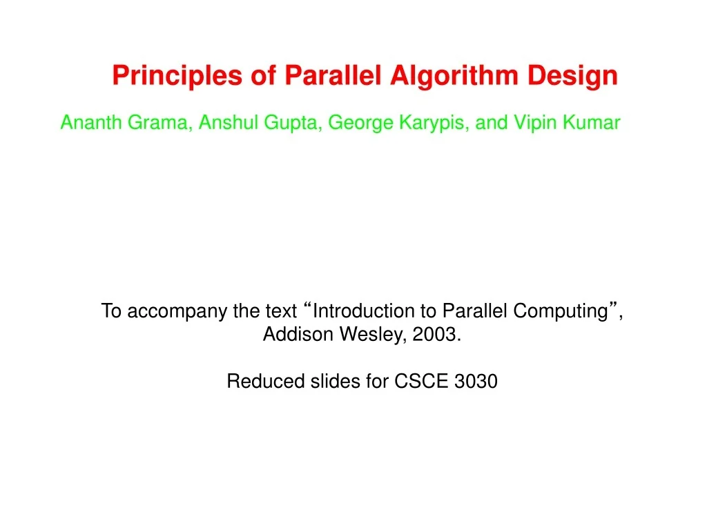 PPT - Principles of Parallel Algorithm Design PowerPoint Presentation, free download - ID:9354549