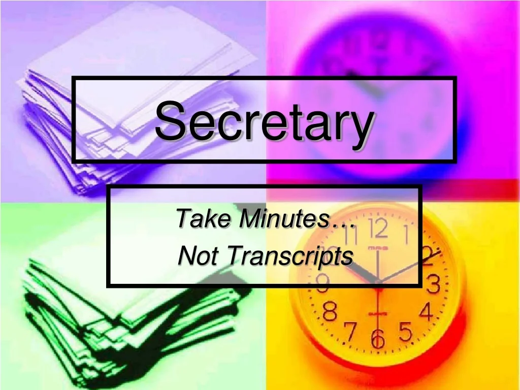PPT - Effective Meeting Minutes Secretary Duties PowerPoint ...