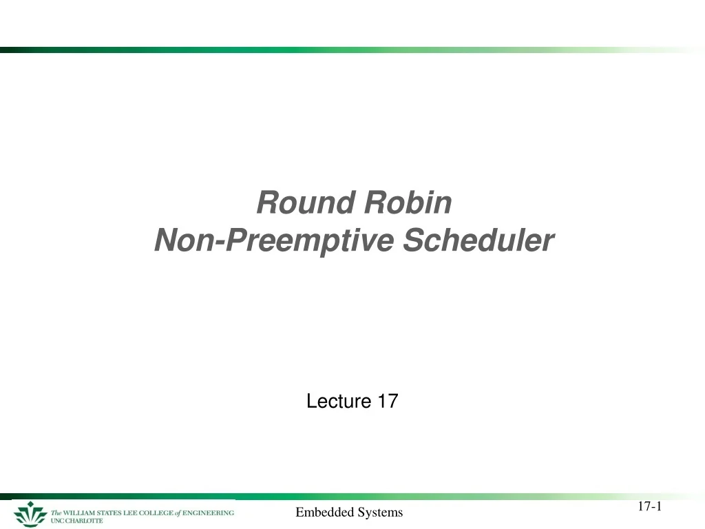 PPT - Embedded Systems Round Robin Scheduler Lecture 17 PowerPoint ...