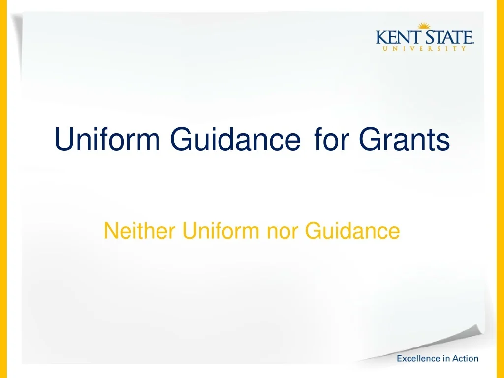 PPT - Comprehensive Uniform Guidance for Federal Grants Management ...