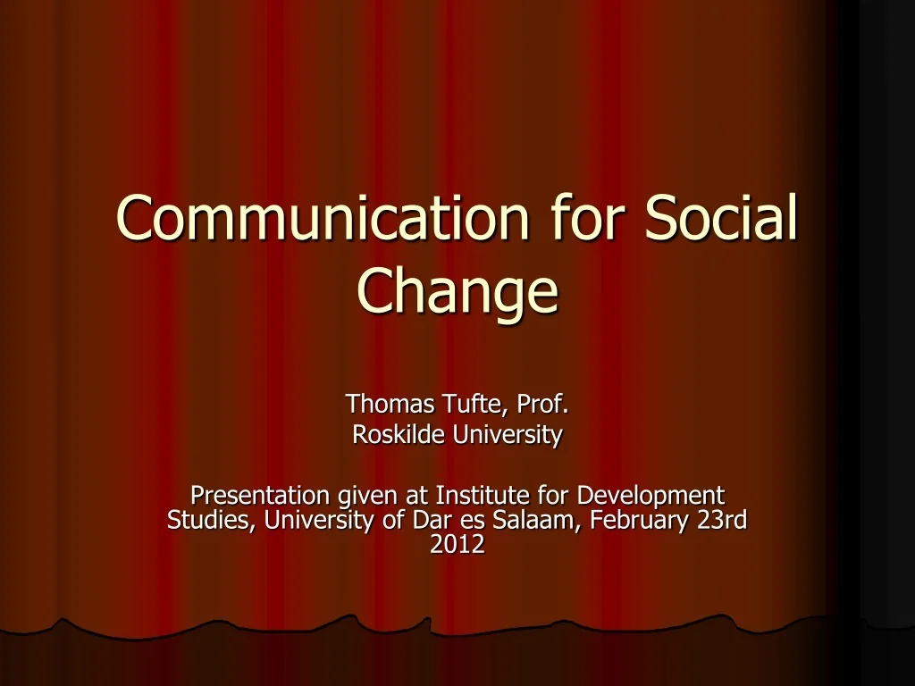 PPT - Communication for Social Change PowerPoint Presentation, free ...