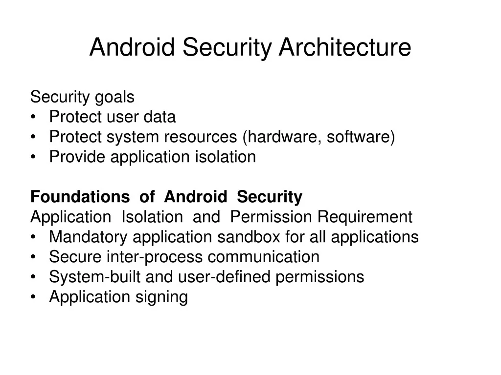 PPT - Android Security Architecture PowerPoint Presentation, free ...