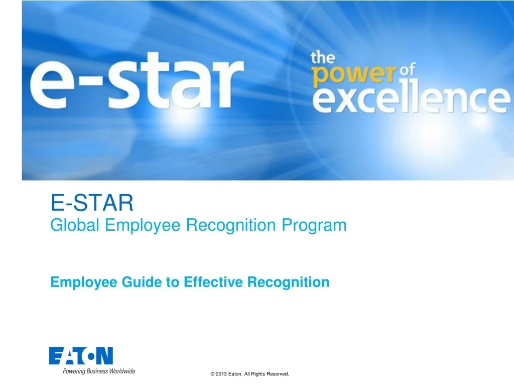 PPT - E-STAR Global Employee Recognition Program Employee Guide to ...