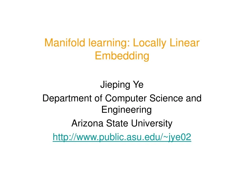 PPT - Locally Linear Embedding: An Overview for Dimensionality Reduction PowerPoint Presentation ...